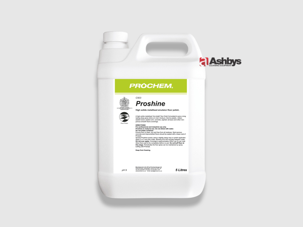 Prochem Proshine C503 5 Ltr - High Gloss Floor Polish – Ashbys Cleaning ...