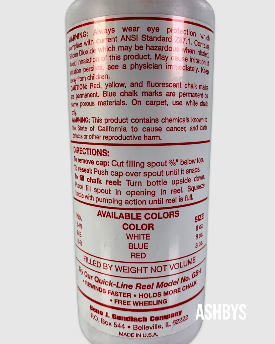 Gundlach RED Marking Chalk Refill 8oz – Ashbys Cleaning Equipment
