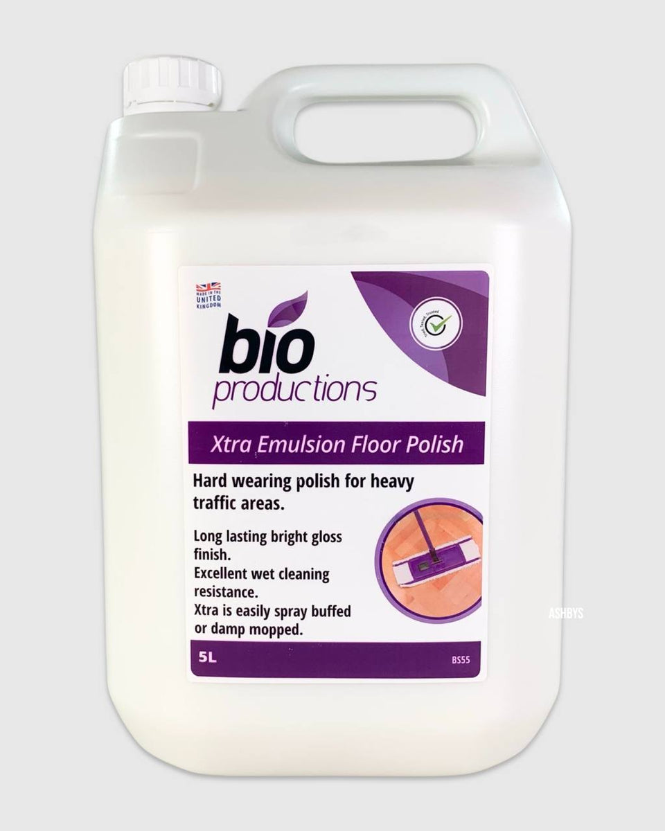 Bio Productions Xtra Floor Polish (Gloss) 5 Ltr BS55 – Ashbys Cleaning ...