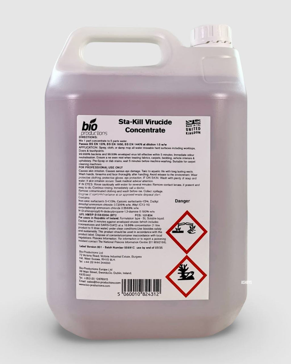 Bio Productions Sta Kill Virucide Concentrate 5 Ltr | Ashbys – Ashbys ...